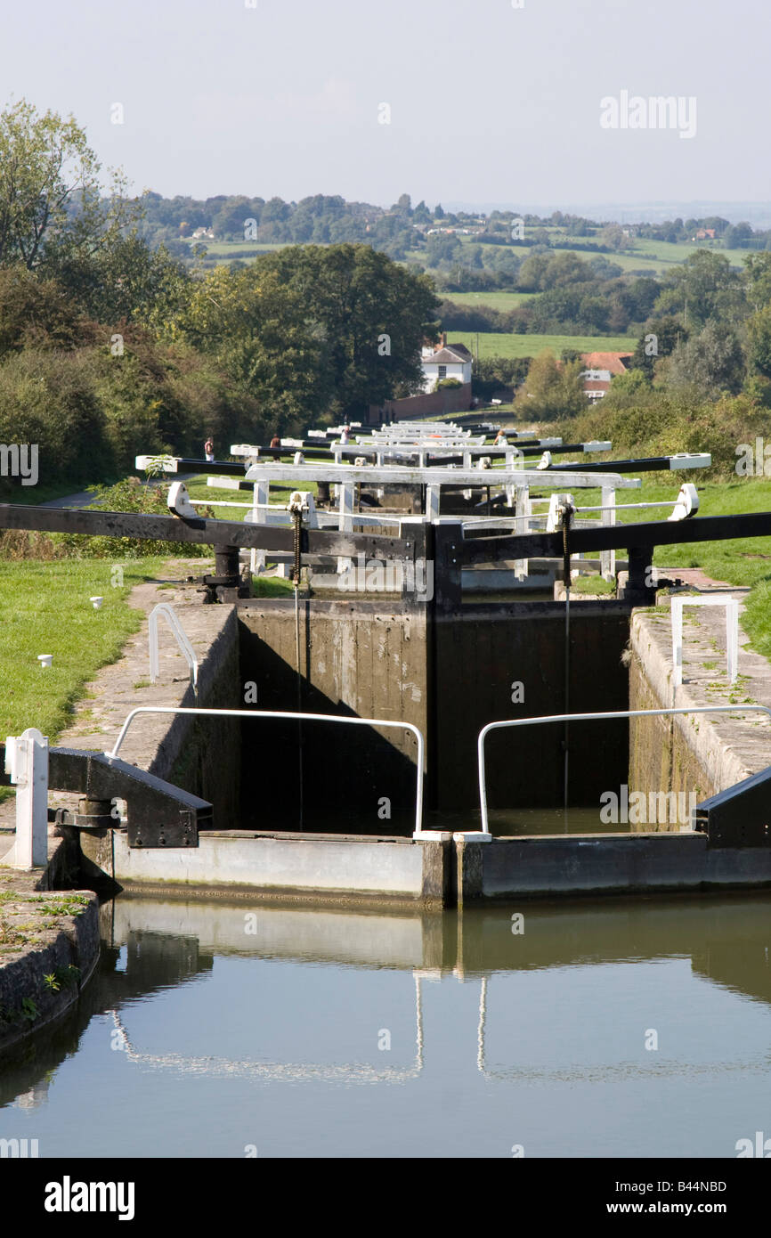 Caen Hill Locks Kennet and Avon Canal Devizes wiltshire england uk gb ...