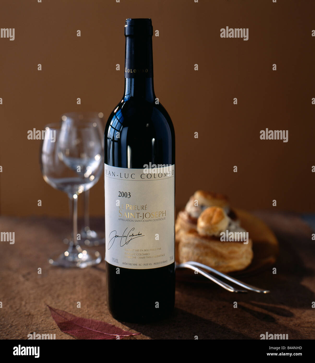 Bottle of Prieuré saint-Joseph Stock Photo - Alamy
