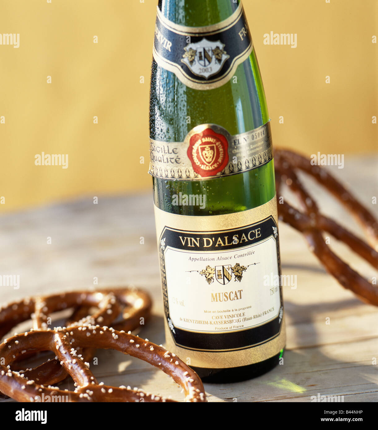Bottle of Alsace Muscat wine Stock Photo - Alamy