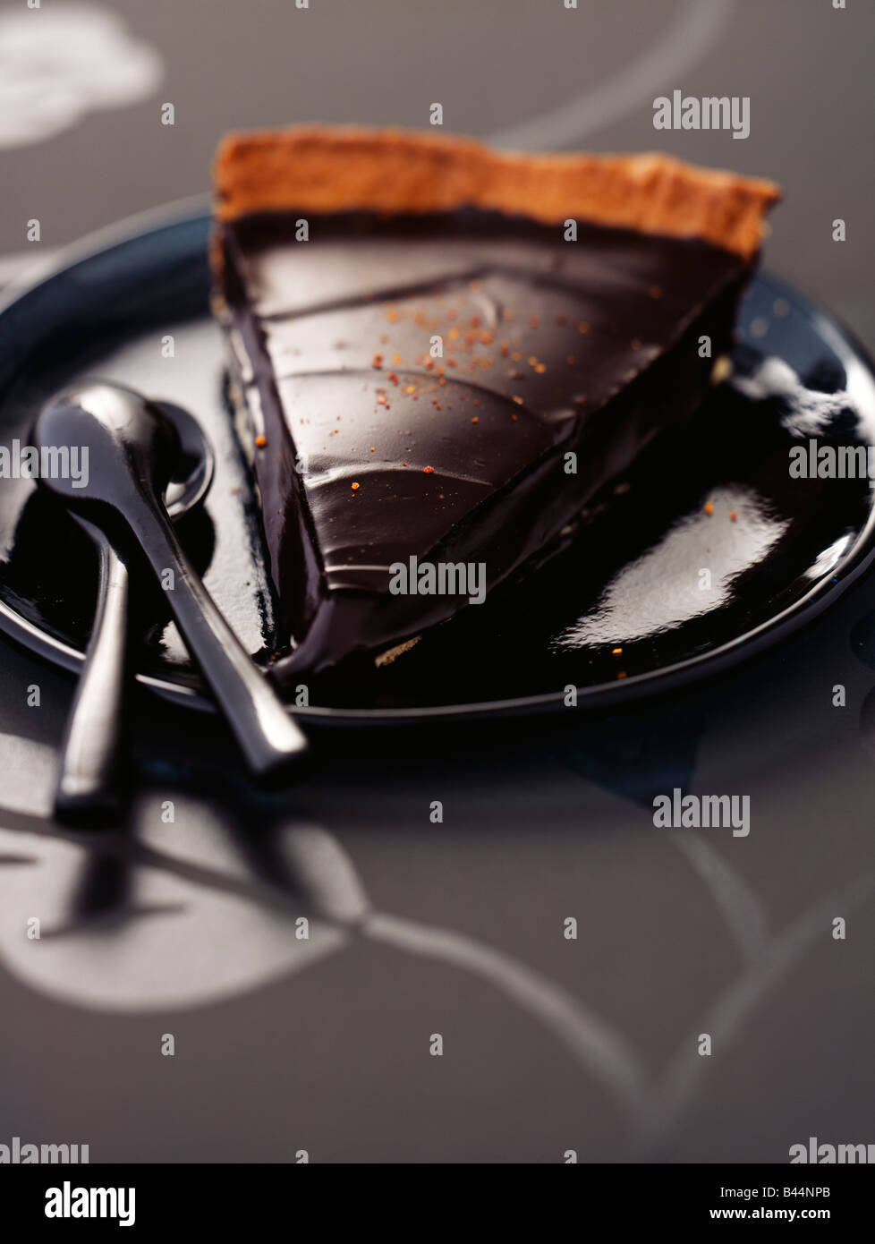 Chocolate and tonka tart Stock Photo - Alamy