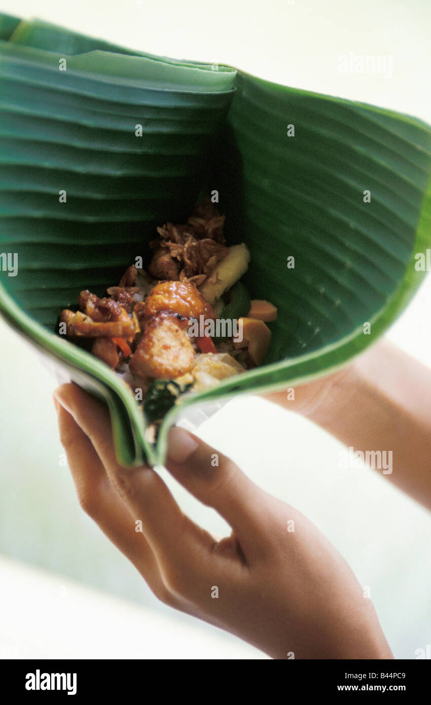 Laef filled with thai meat dish Stock Photo - Alamy