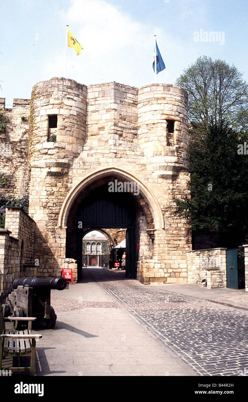 Lincoln Castle East Gate Lincolnshire MSI circa 1985 Stock Photo - Alamy