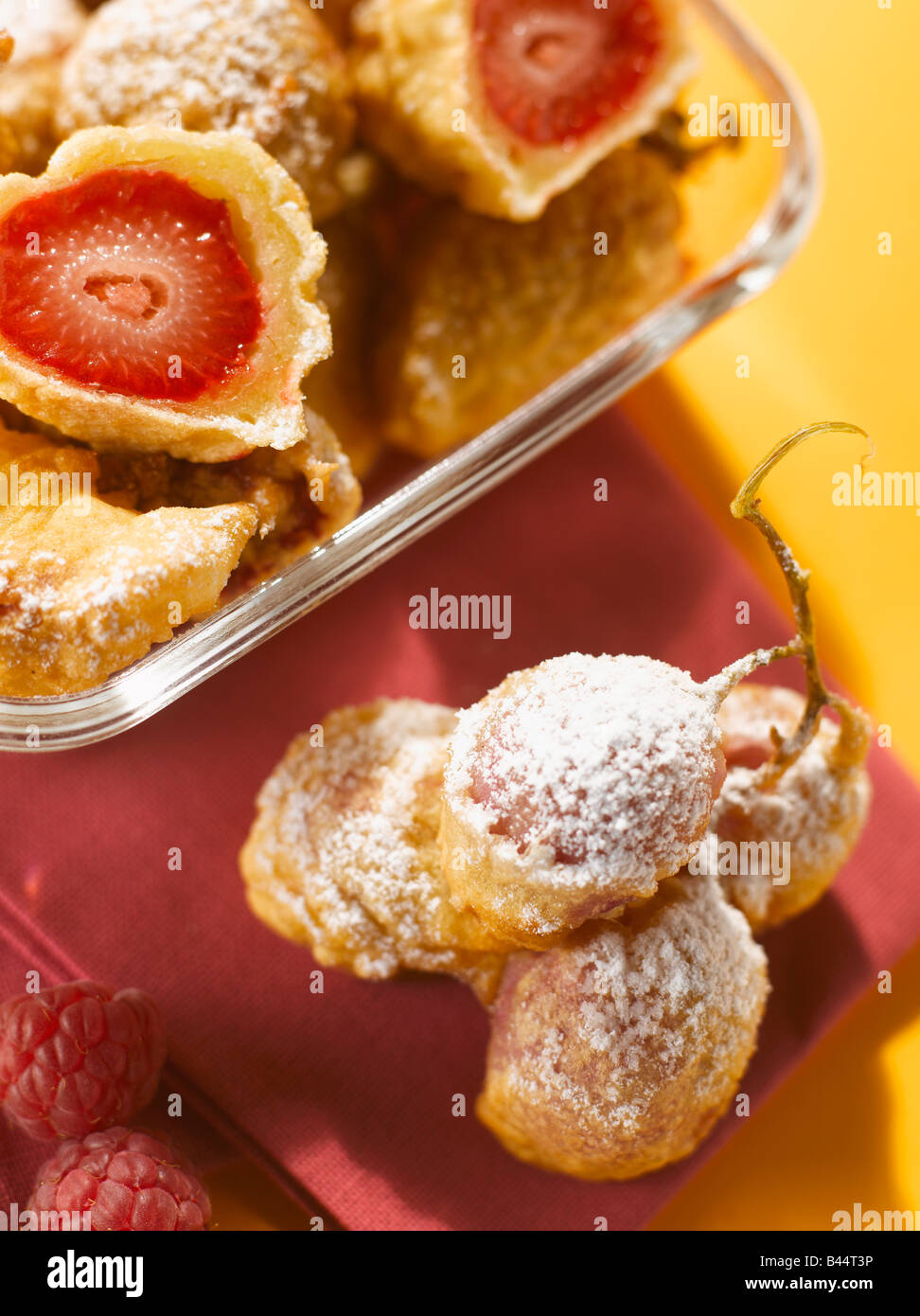 small strawberry fritters Stock Photo - Alamy
