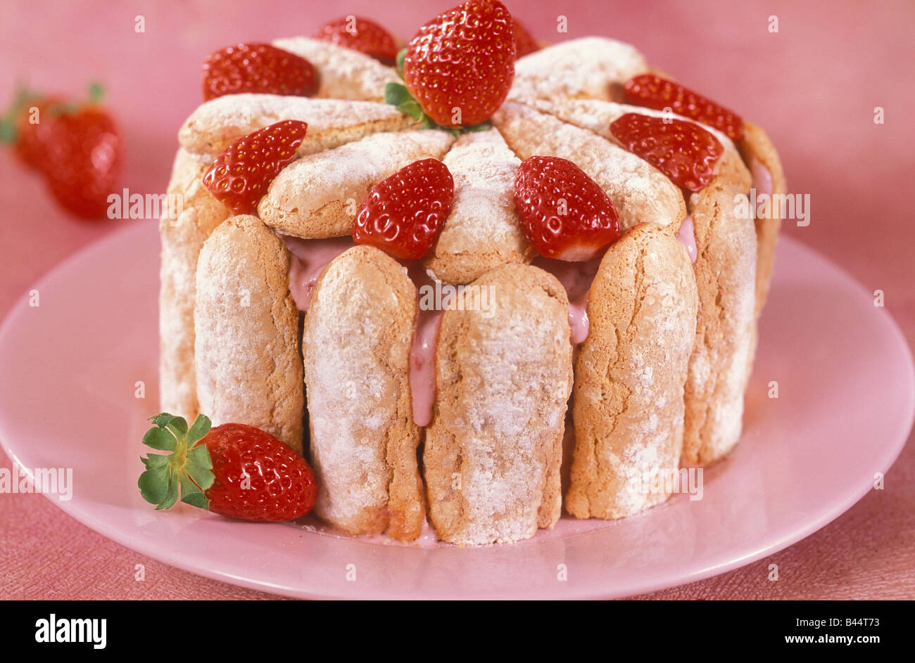 strawberry charlotte dessert Stock Photo - Alamy