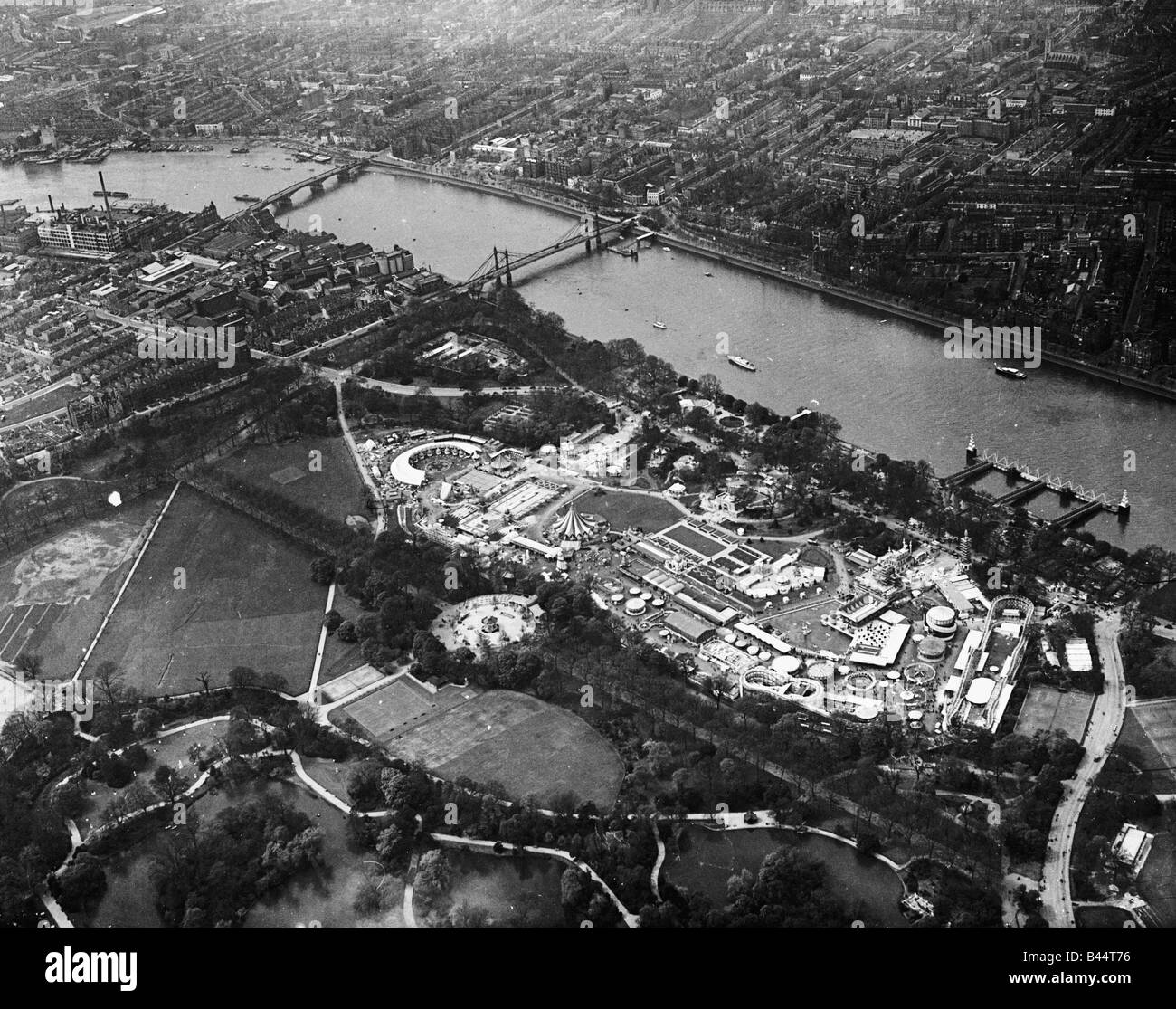 Festival of Britain 1951 An Aerial view of the South Bank site of the ...