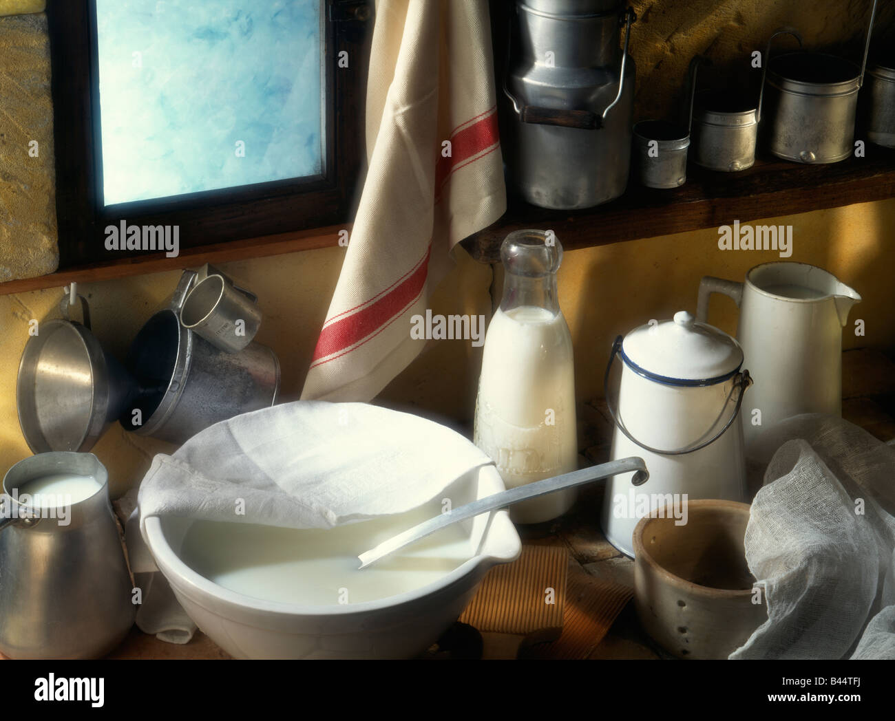 milk in traditional setting Stock Photo - Alamy