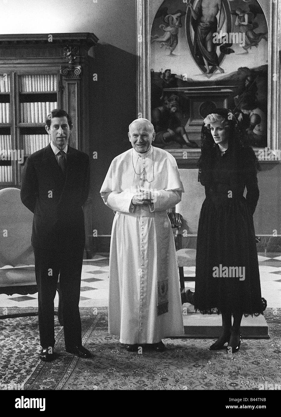 Pope John Paul II meets with Prince Charles and Princess Diana in ...