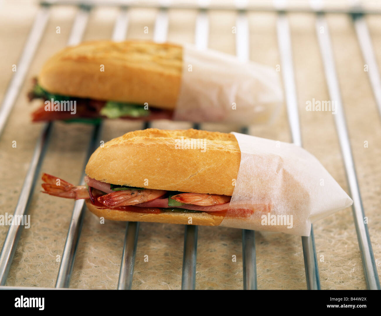 gamba prawn sandwich Stock Photo - Alamy