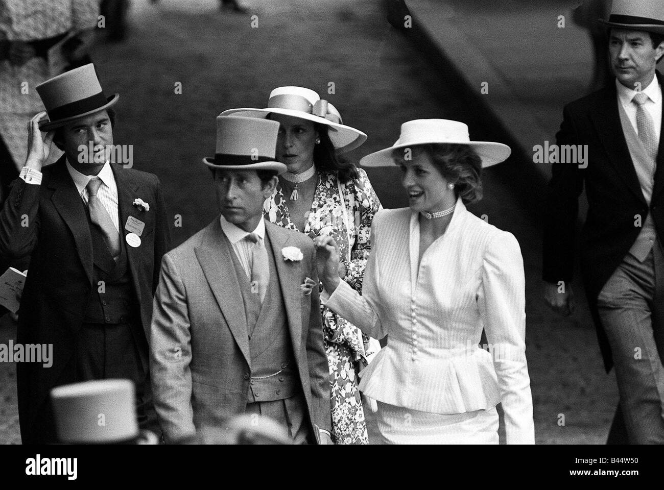 Princess Diana with Prince Charles and Oliver Hoare and his wife Diane ...
