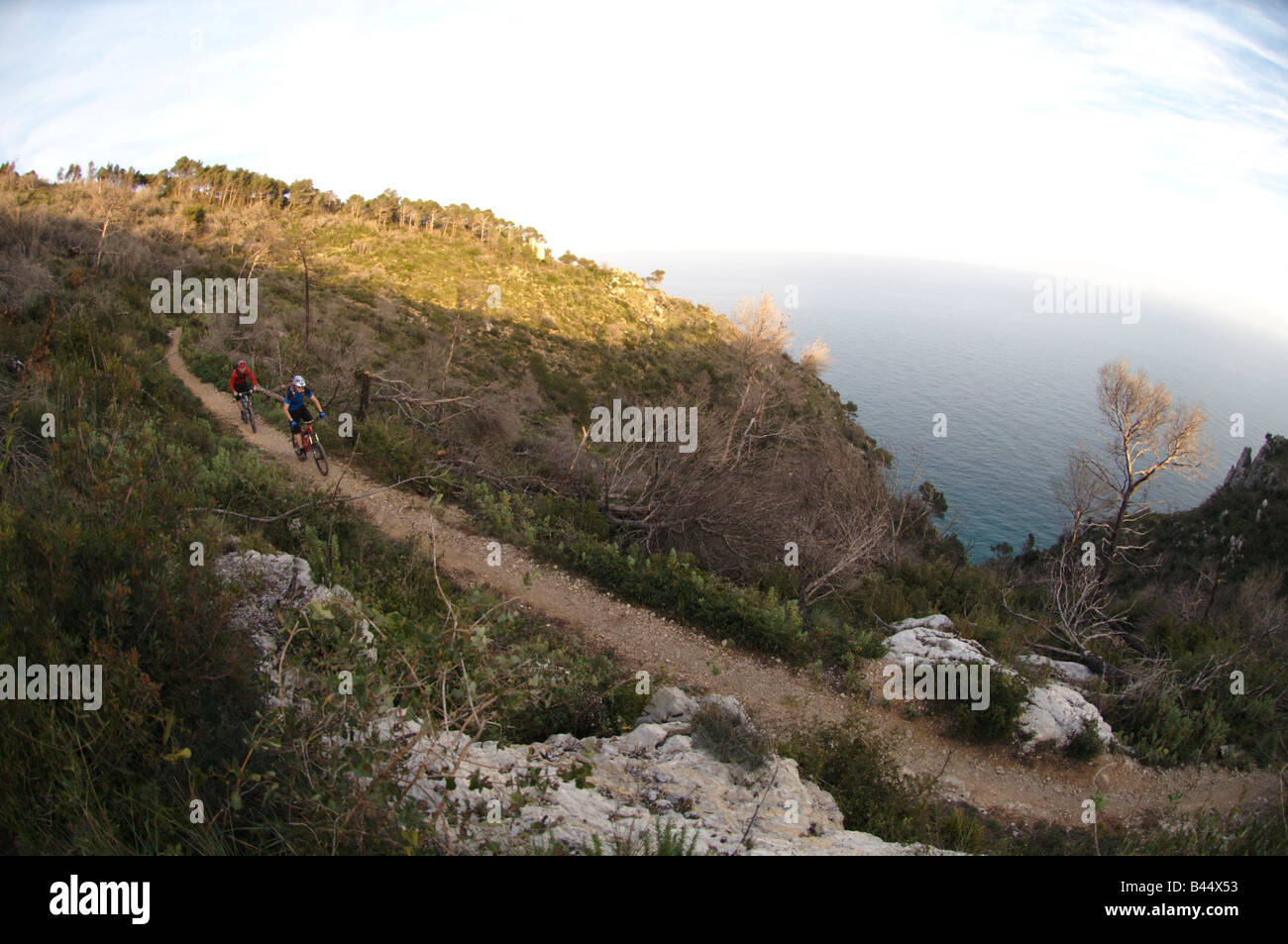 mountain biking finale ligure, italy Stock Photo - Alamy