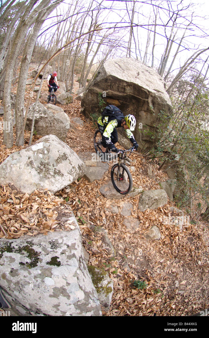 mountain biking finale ligure, italy Stock Photo - Alamy