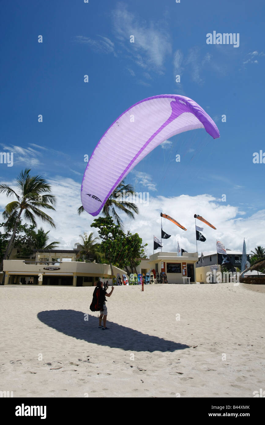 paraglider on a beach Stock Photo - Alamy