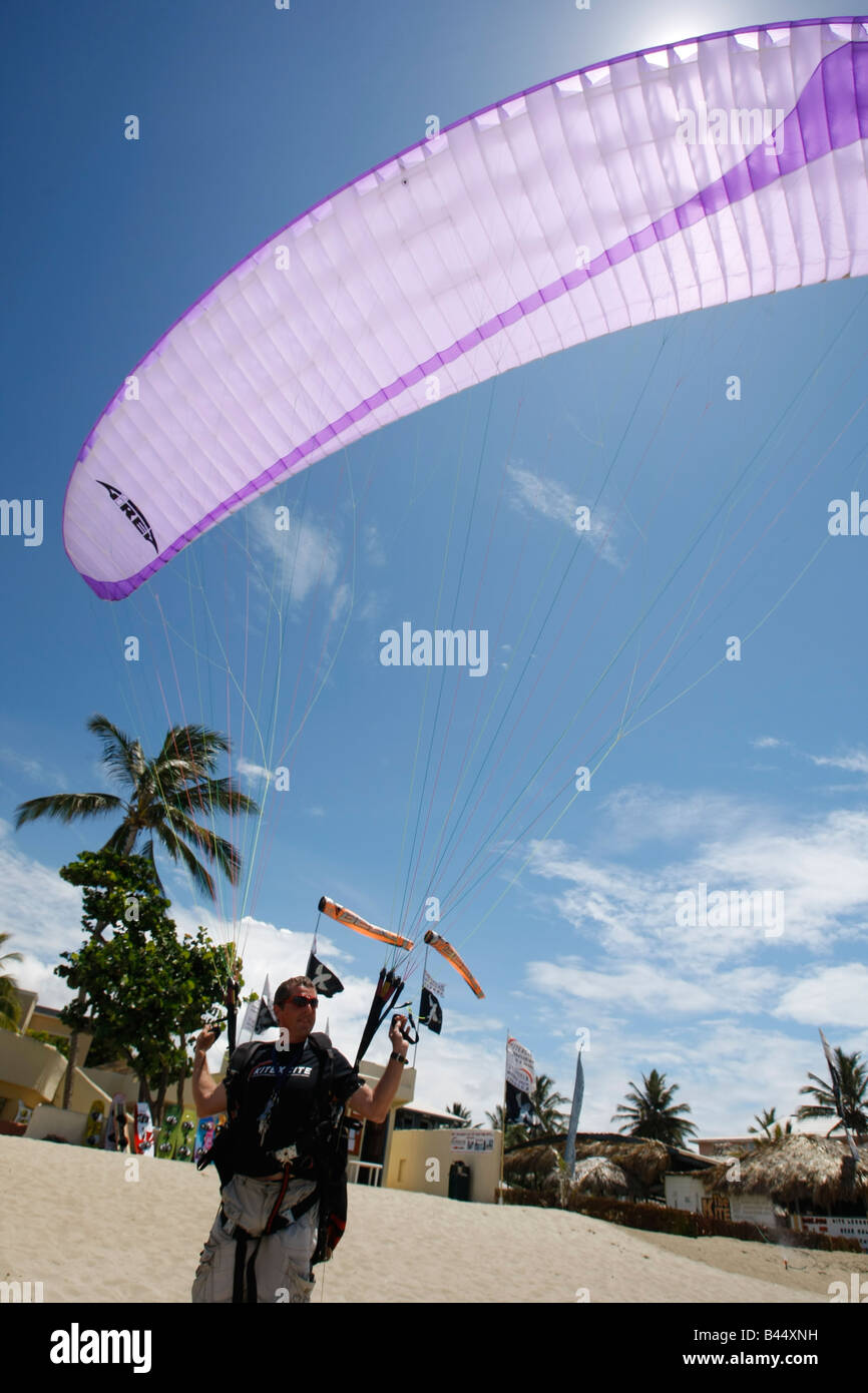 paraglider on a beach Stock Photo - Alamy