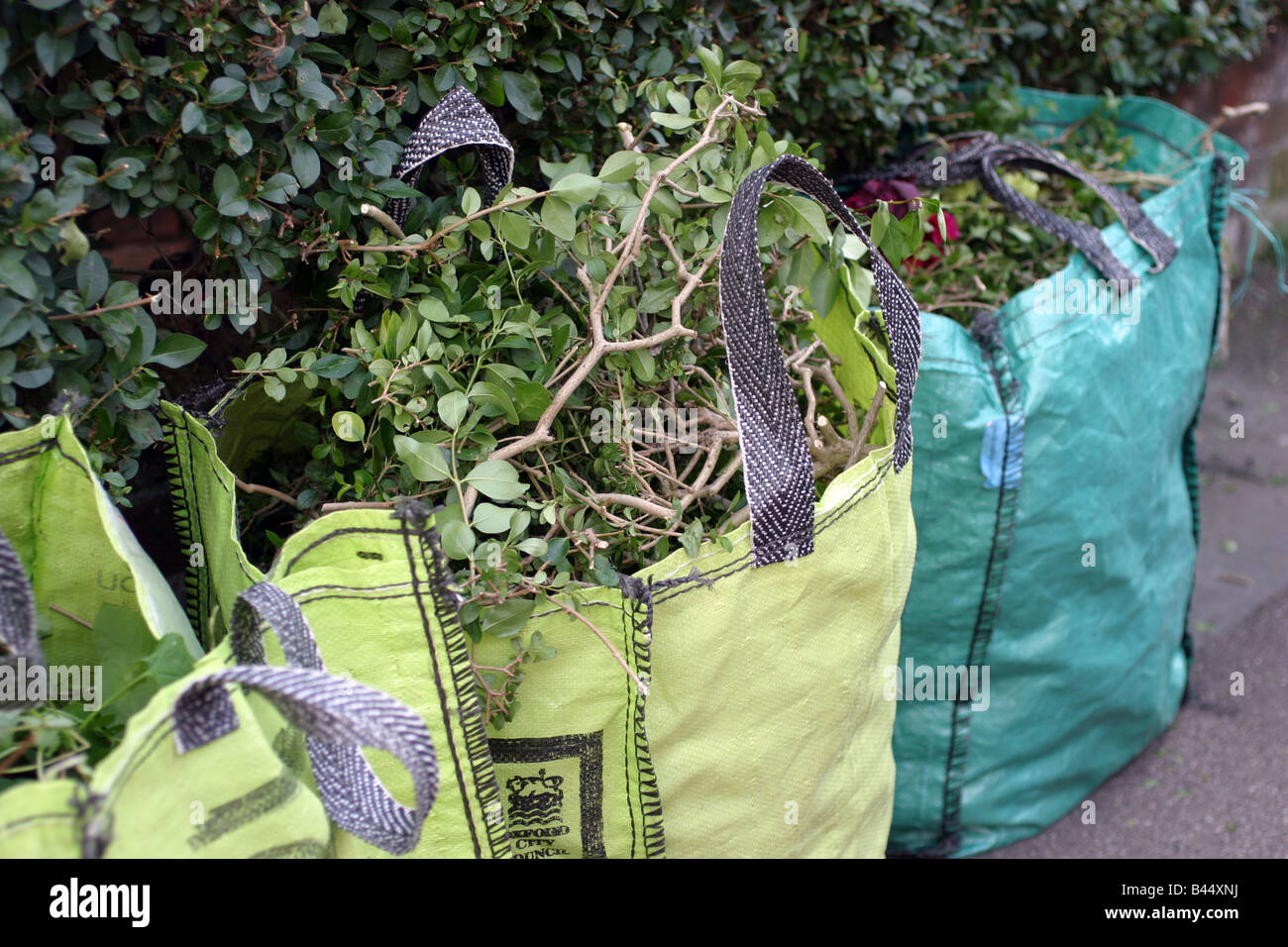 Garden Waste Refuse Sacks Stock Photo - Alamy