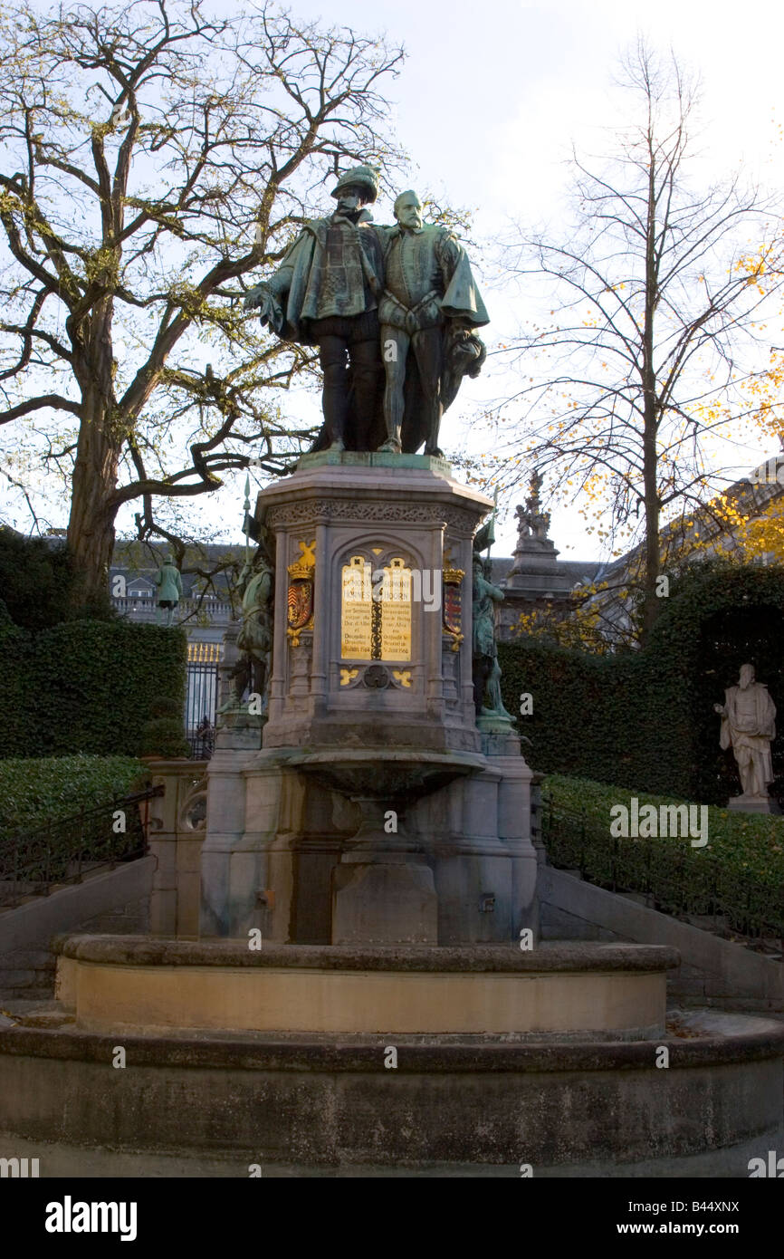 Public gardens of the Place du Petit Sablon in the upmarket and ...