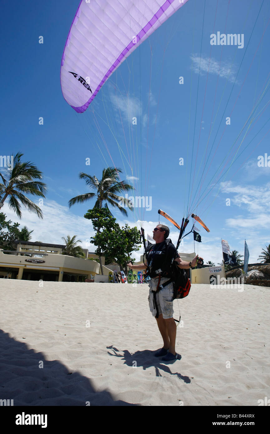 paraglider on a beach Stock Photo - Alamy