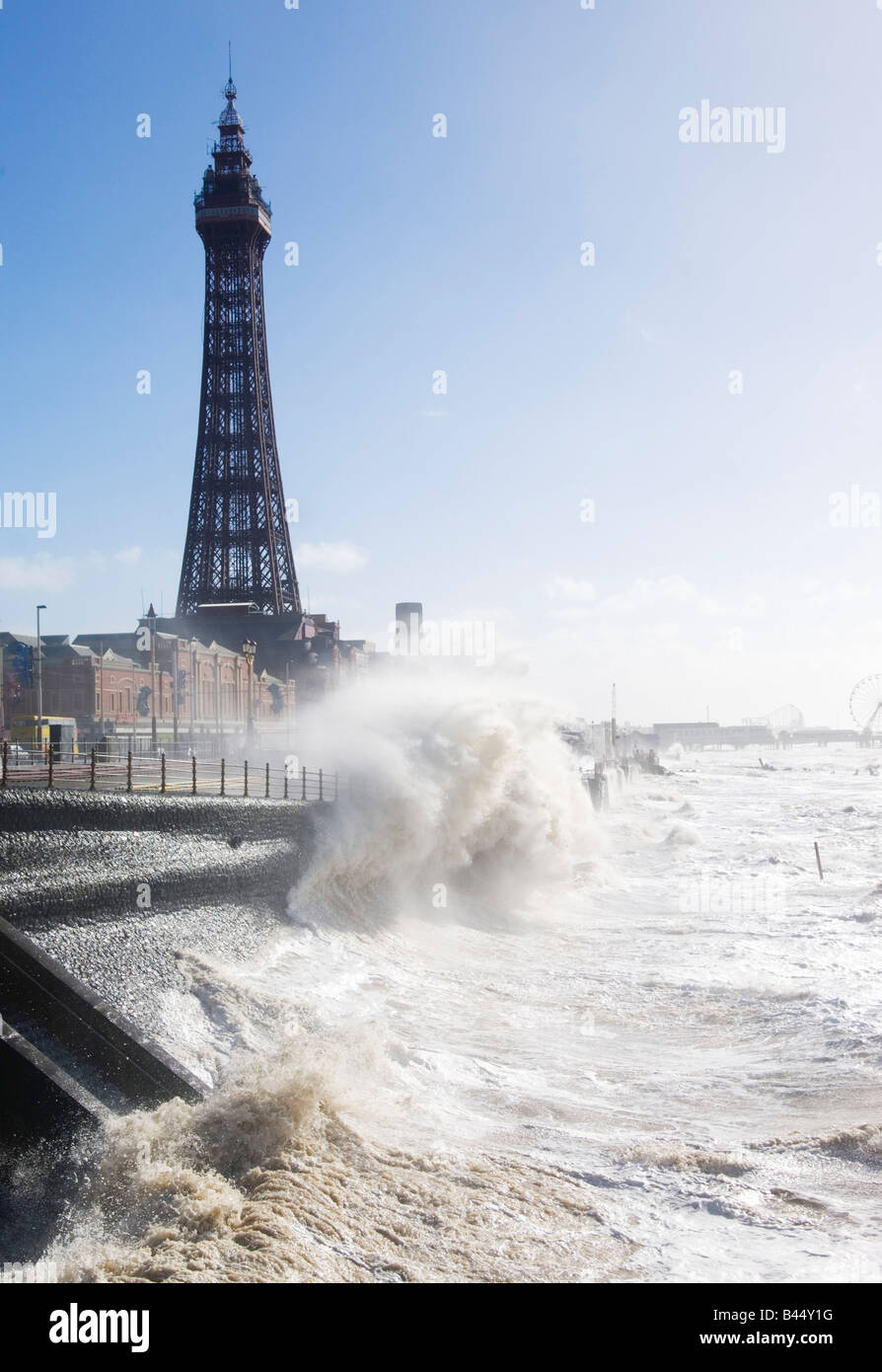 Stormy seas Blackpool Stock Photo - Alamy