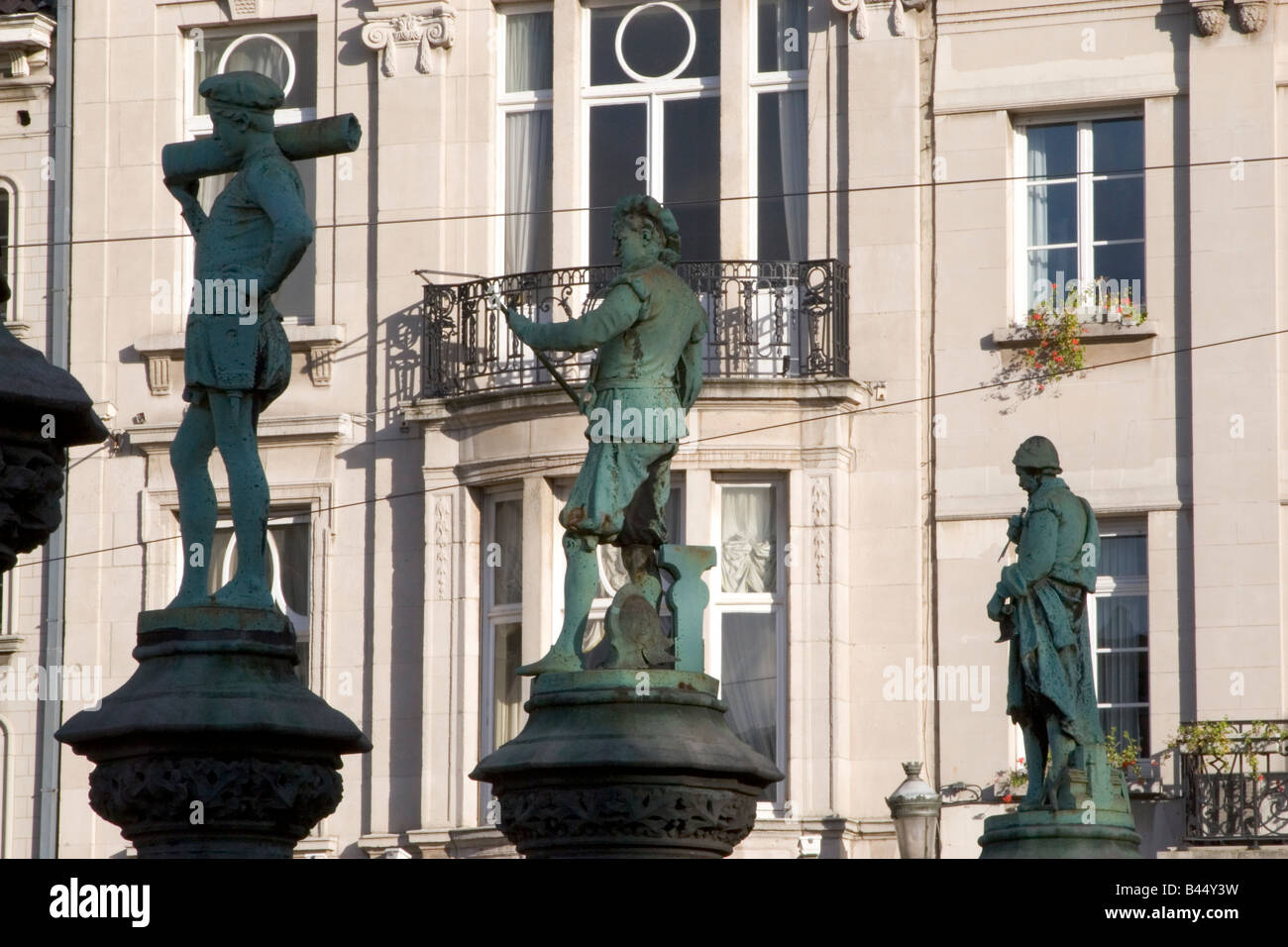 Public gardens of the Place du Petit Sablon in the upmarket and ...