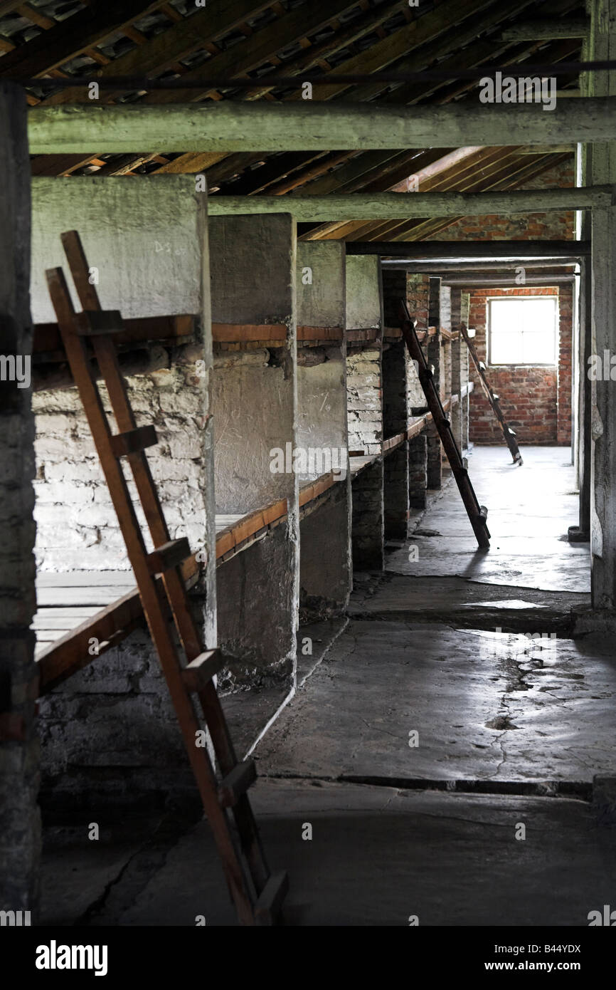 Auschwitz II Birkenau interior barrack concentration camp museum Stock ...