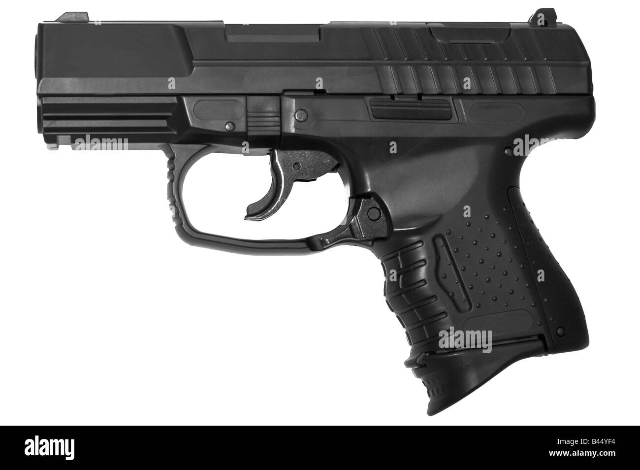 A photo of modern handgun isolated over white background Stock Photo ...