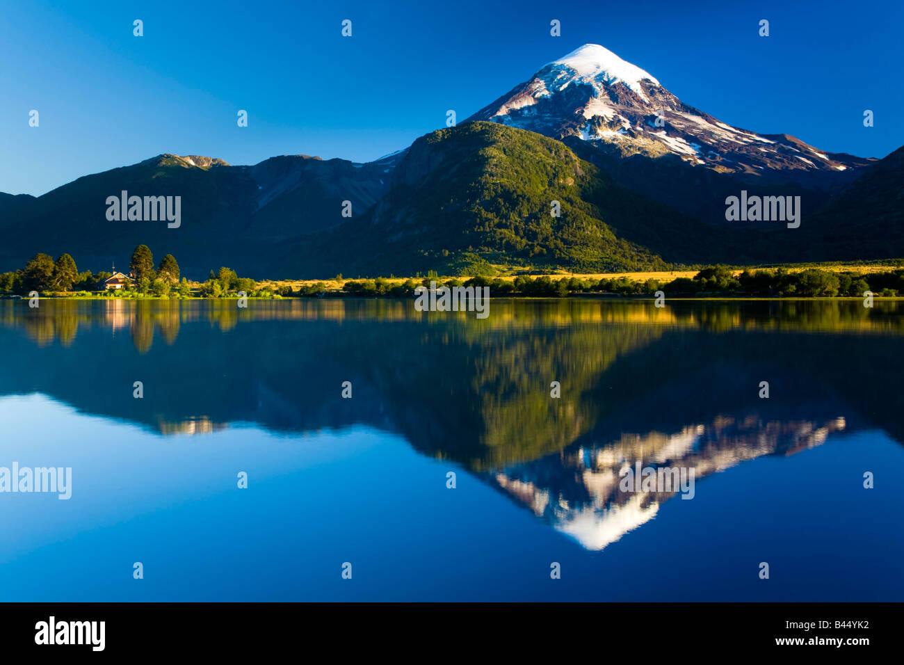 Argentina, The Lake District, Parque Nacional Lanin. Lanin volcanoe, an ...