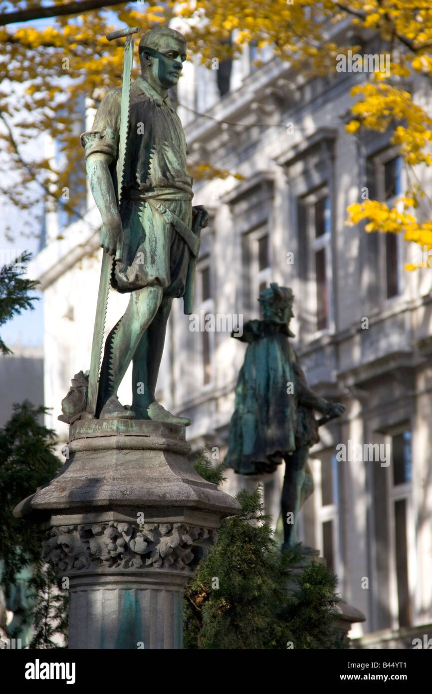Public gardens of the Place du Petit Sablon in the upmarket and ...