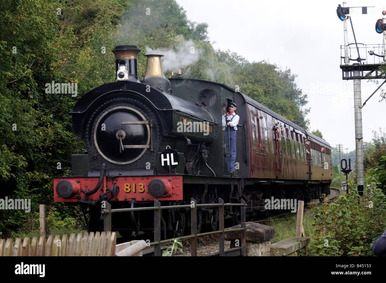 Saddle tank steam engine at Hampton Loade station on the Severn Valley ...