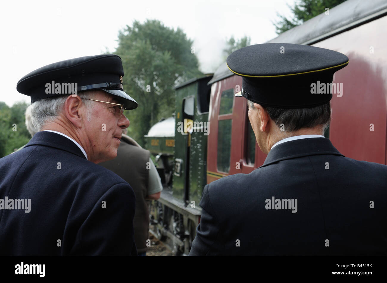 Train conductors at Hampton Loade station on the Severn Valley Railway ...