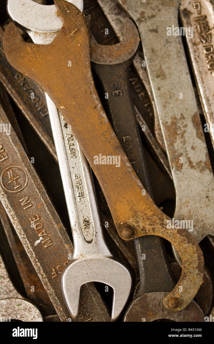 Photo of various rusty spanners Stock Photo - Alamy