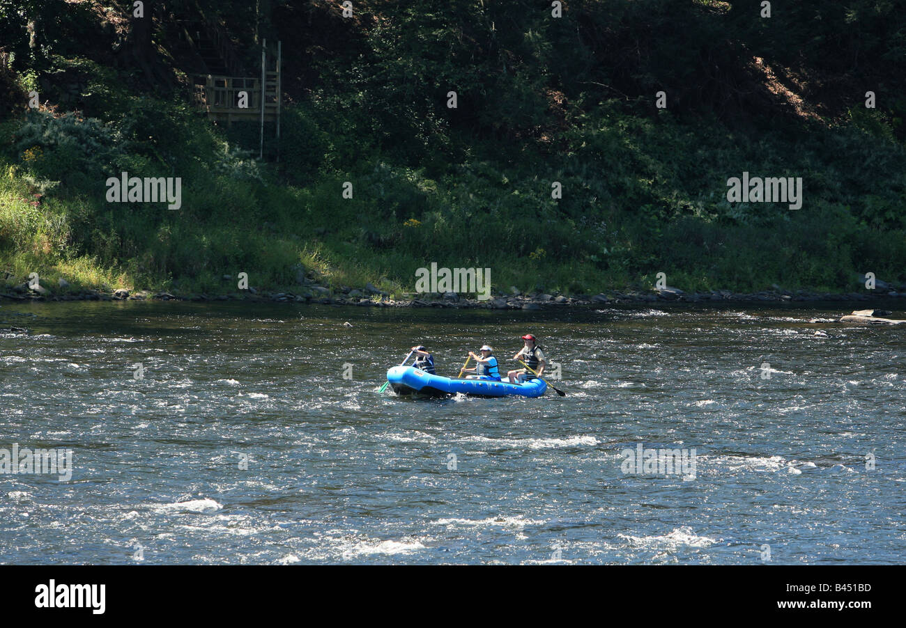 A raft and a kayak on the Delaware River. A day outing with and ...