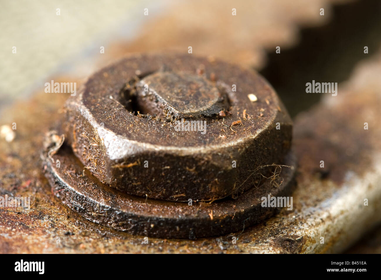 Close up photo of a rusty nut on an adjustable spanner Stock Photo - Alamy