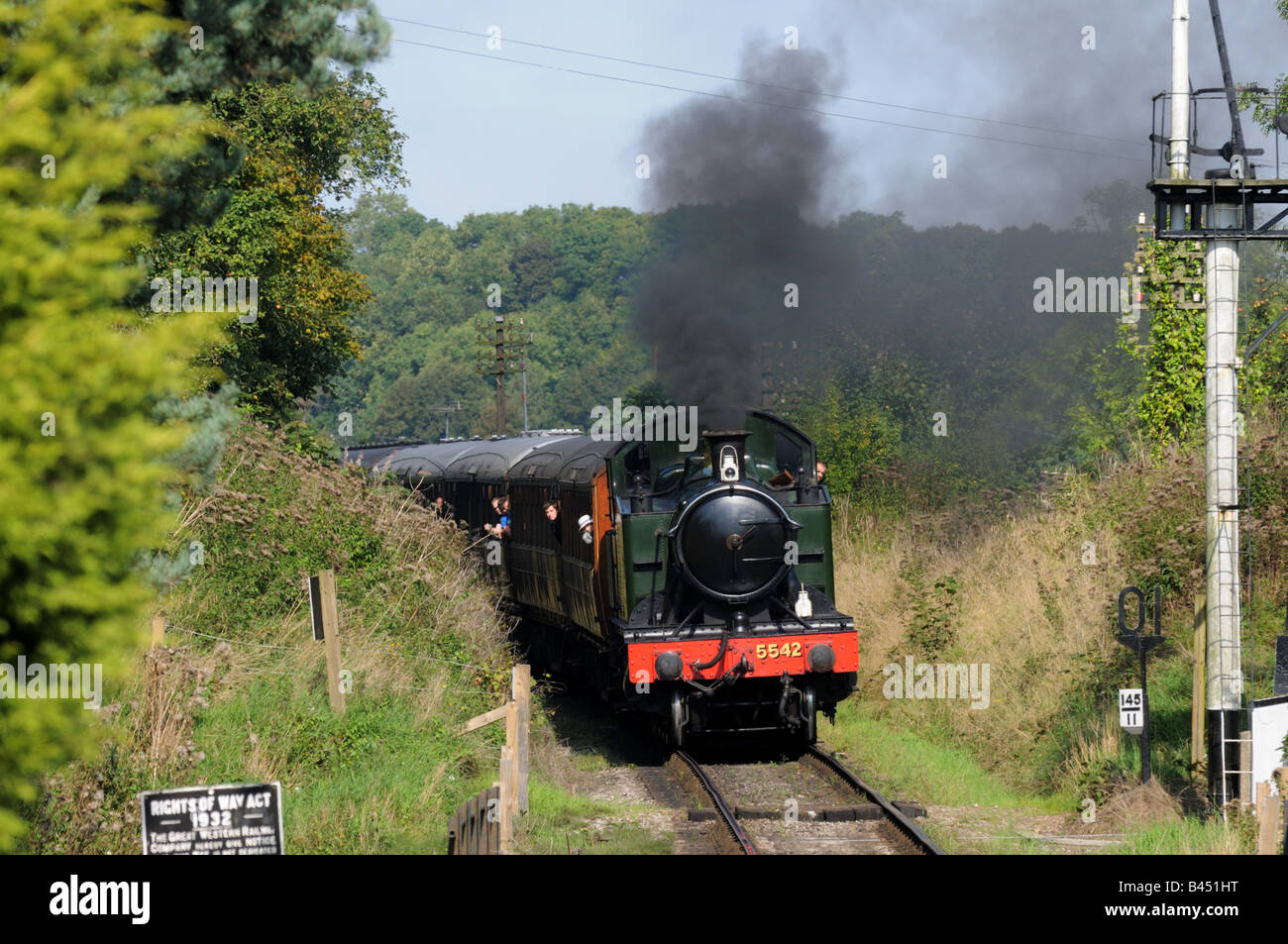 Steam engine at Hampton Loade station on the Severn Valley Railway ...