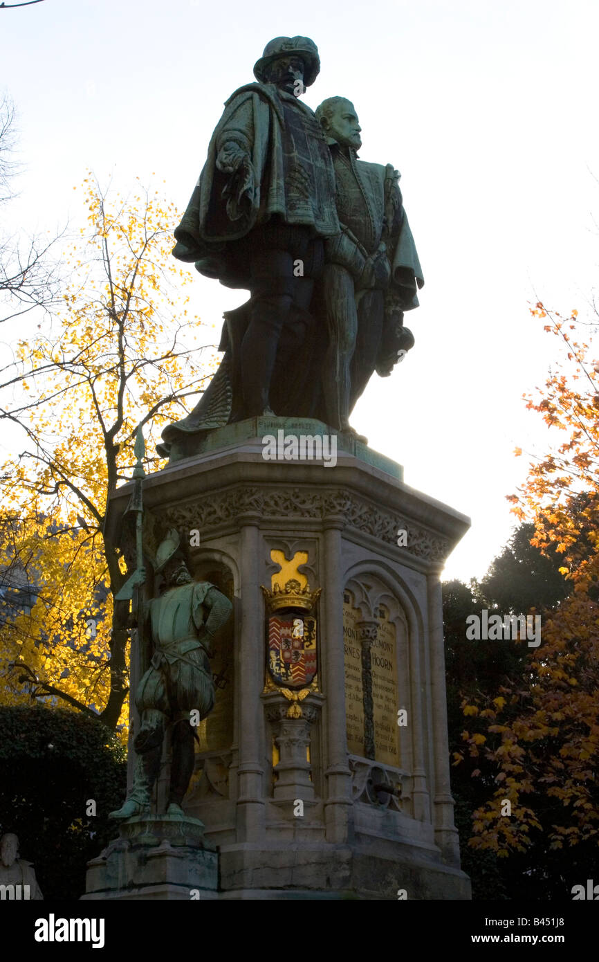 Public gardens of the Place du Petit Sablon in the upmarket and ...