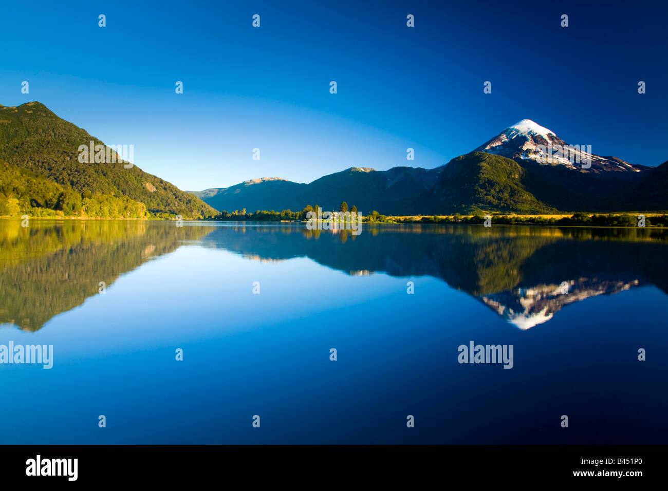 Argentina, The Lake District, Parque Nacional Lanin. Lanin volcanoe, an ...