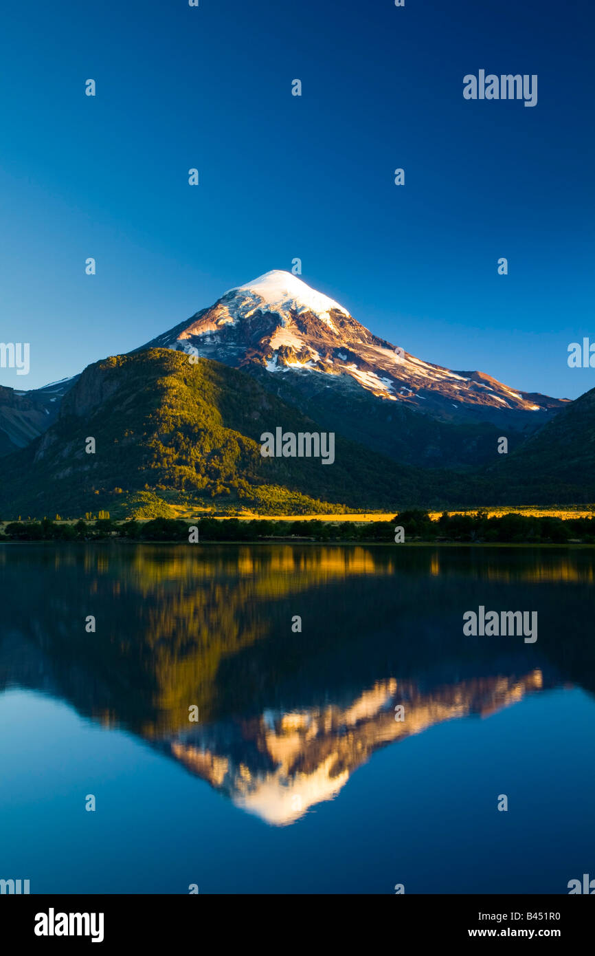 Argentina, The Lake District, Parque Nacional Lanin. Lanin volcanoe, an ...