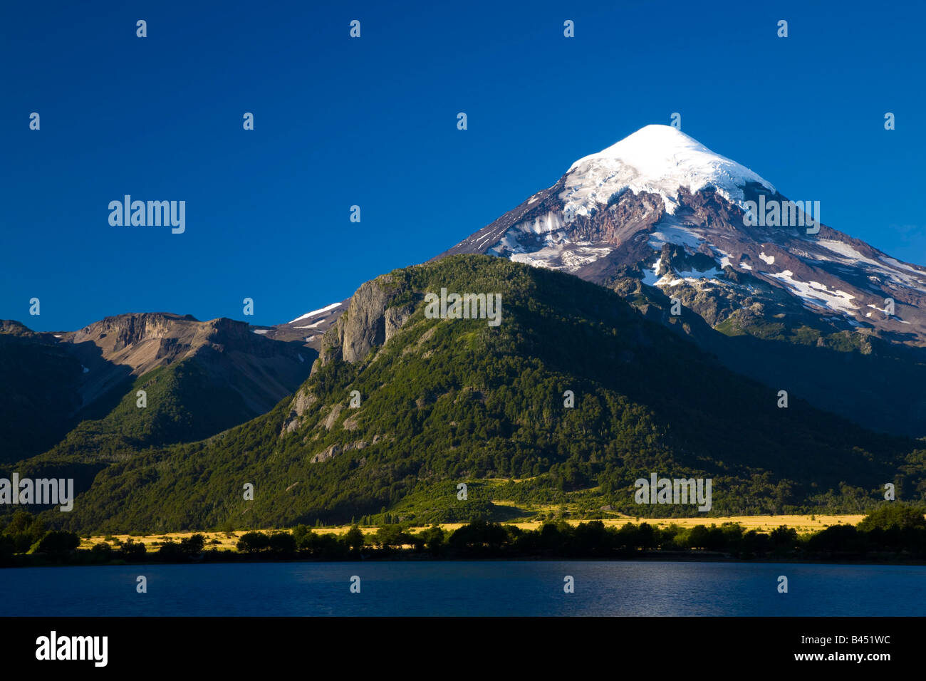 Argentina, The Lake District, Parque Nacional Lanin. Lanin volcanoe, an ...