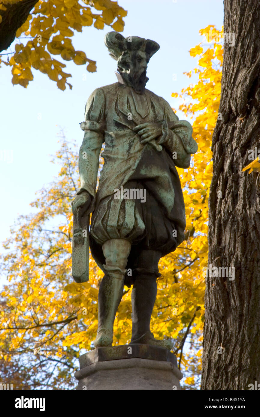 Public gardens of the Place du Petit Sablon in the upmarket and ...