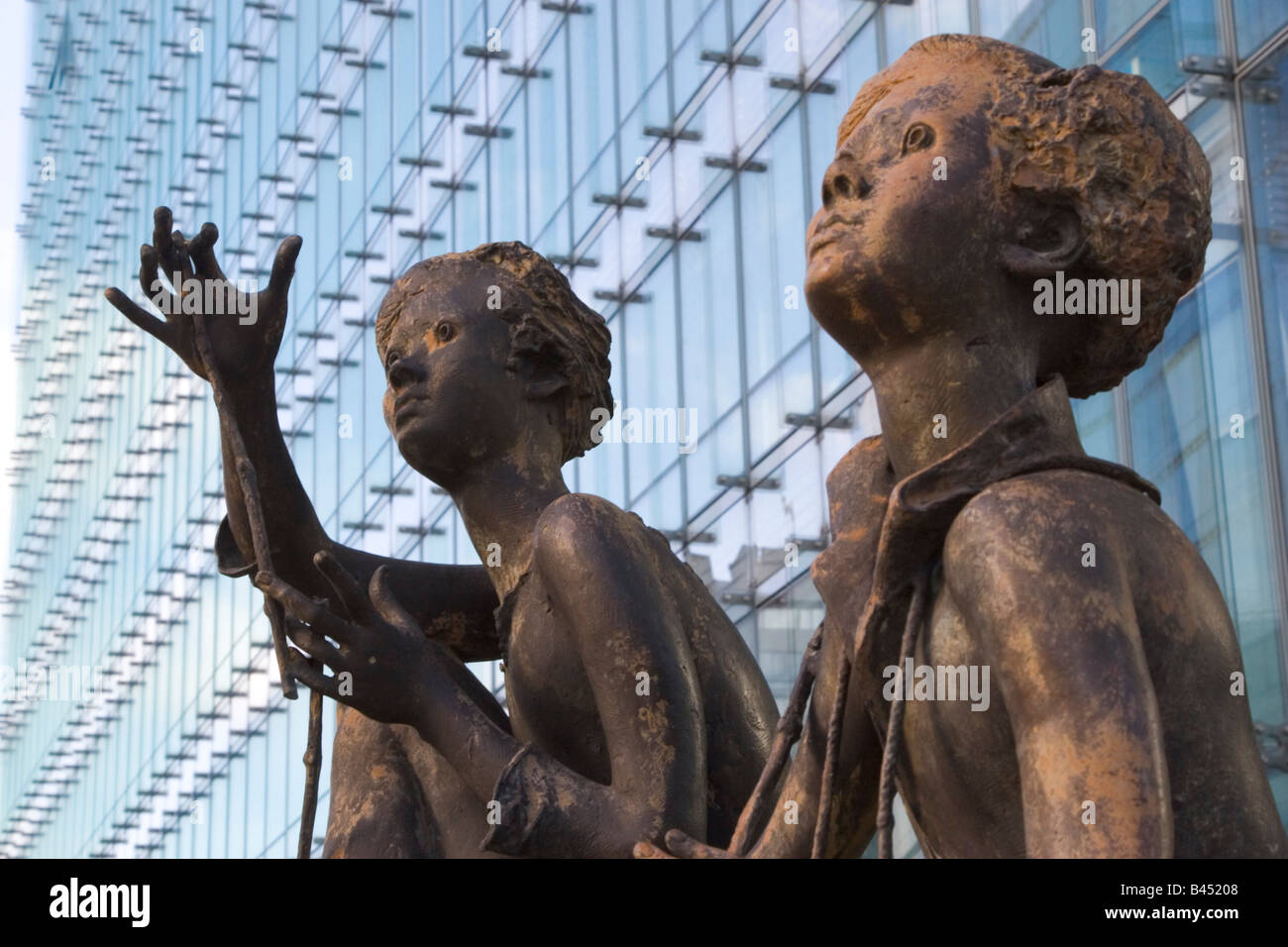 Statues outside the European Commision building on the rue de la Loi in ...