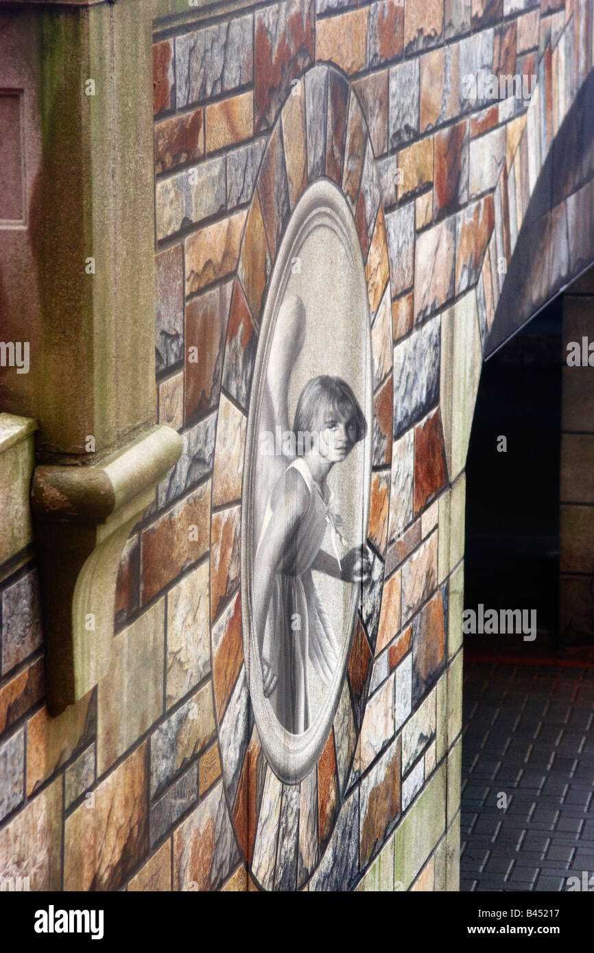 The anamorphic projection painting Archangel trompe l oiel artwork of ...