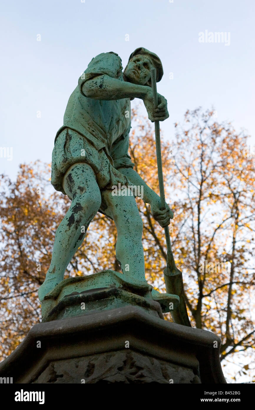 Public gardens of the Place du Petit Sablon in the upmarket and ...