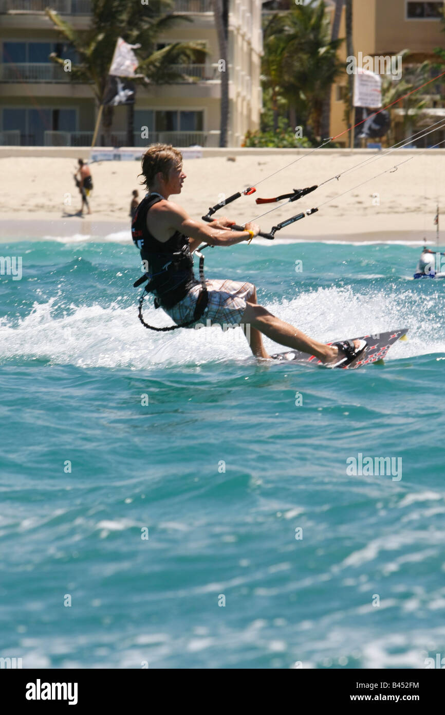 kite boarding at kite beach in the Dominican Republic Stock Photo - Alamy