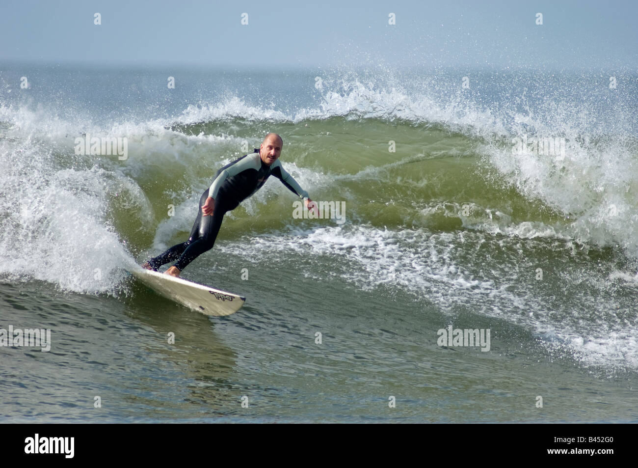 Surfing Langland Bay Gower West Glamorgan Stock Photo - Alamy