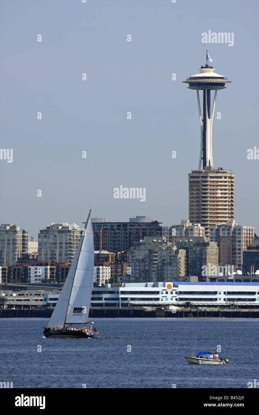 The Space Needle, as viewed from across Elliot Bay near Alki Point ...