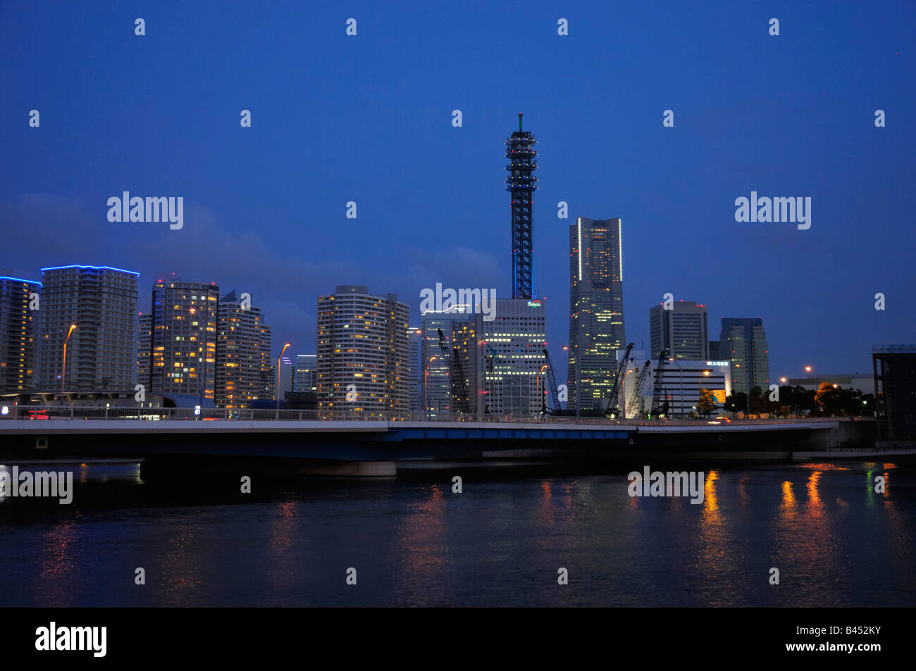 View from the Sea Bass Terminal over Ohashi Bridge, Minato Mirai 21 ...
