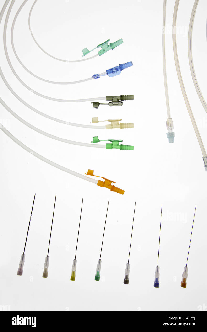 Catheter tubes and needles Stock Photo - Alamy