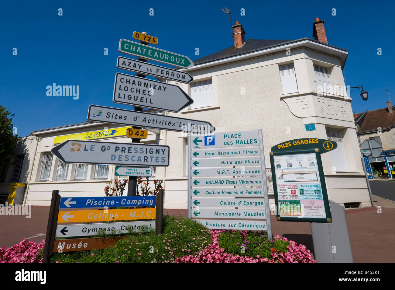 Plethora of road, trader and information signs, France Stock Photo - Alamy