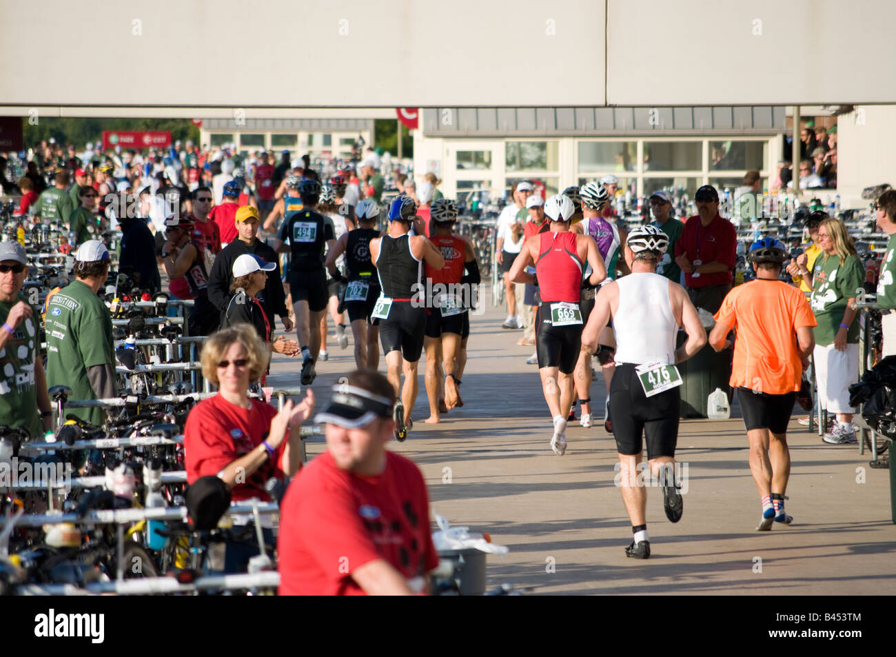 Participants engage in the Wisconsin Ironman Triathlon 7 Sept 2008 ...