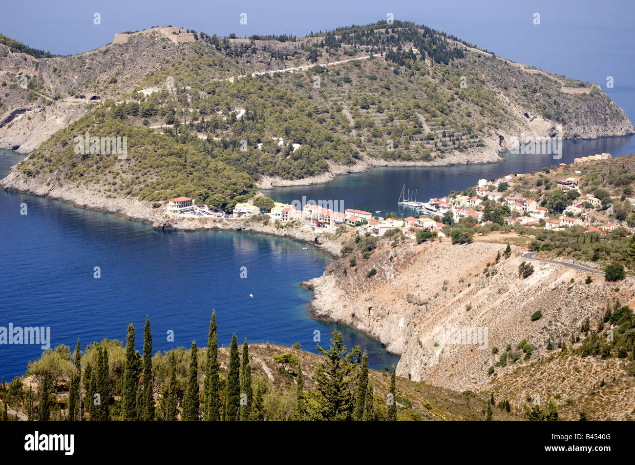 Assos overview form up in the hills Stock Photo - Alamy