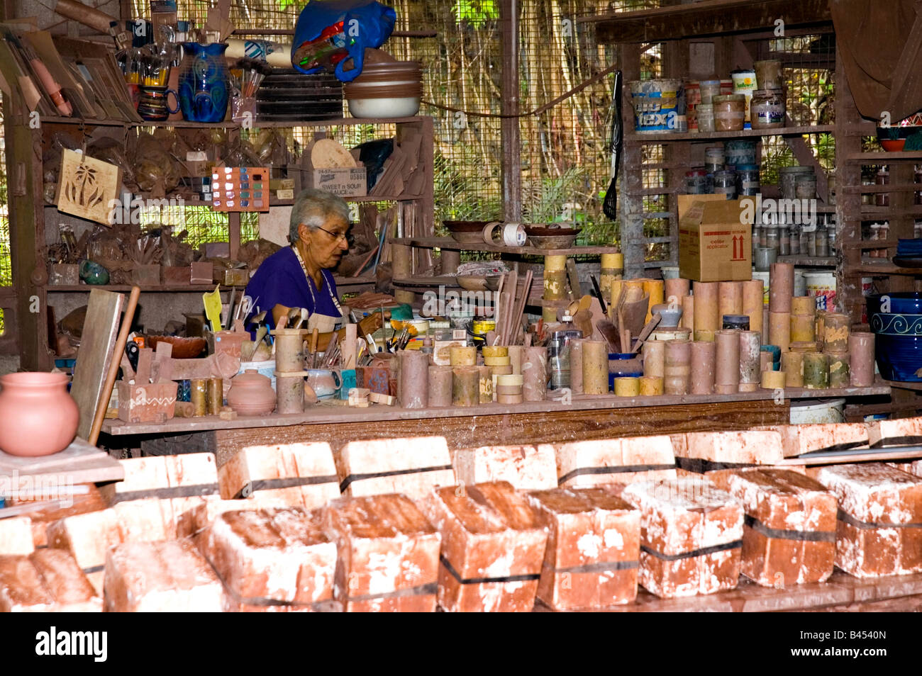 Earthworks pottery in St Thomas Parish Barbados Stock Photo - Alamy