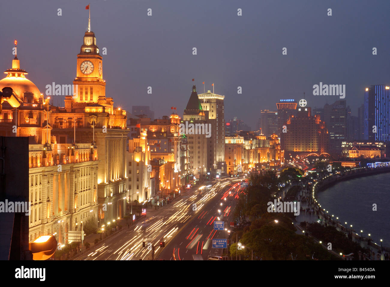 View of the Bund at night, Shanghai, China Stock Photo - Alamy